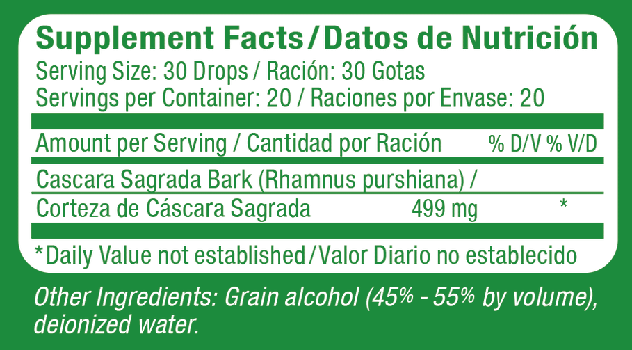 Cascara Sagrada Supplements (1 oz Liquid) - Health Hispanica– Health ...