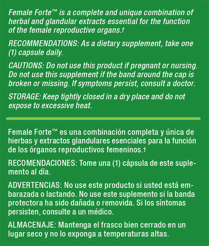 Female Forte Supplements (60 Capsules) - Health Hispanica– Health ...