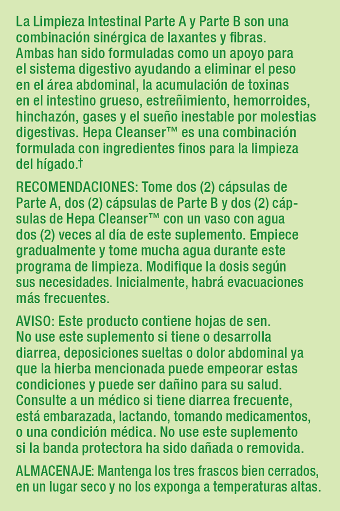 Intestinal Cleanser Part A & B with Hepa Cleanser Supplements (30/30/30 ...